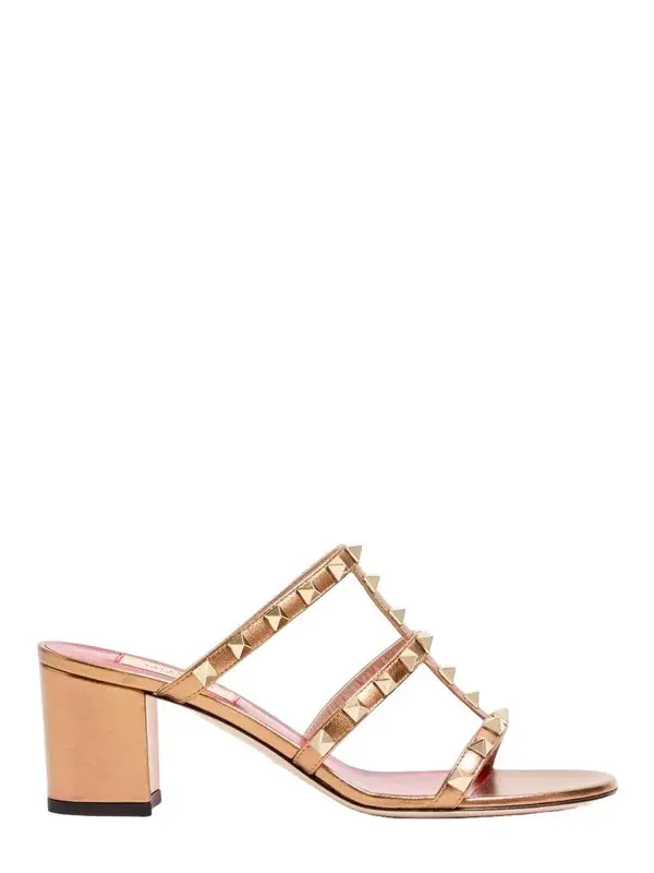 Valentino Garavani Rockstud Slide Sandals - Gold