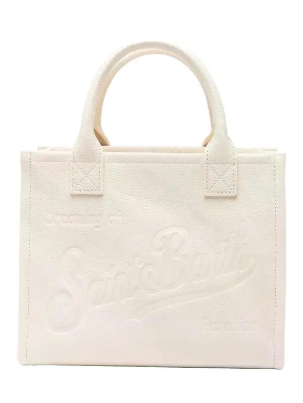MC2 SAINT BARTH Logo-embossed Leather Tote Bag - White