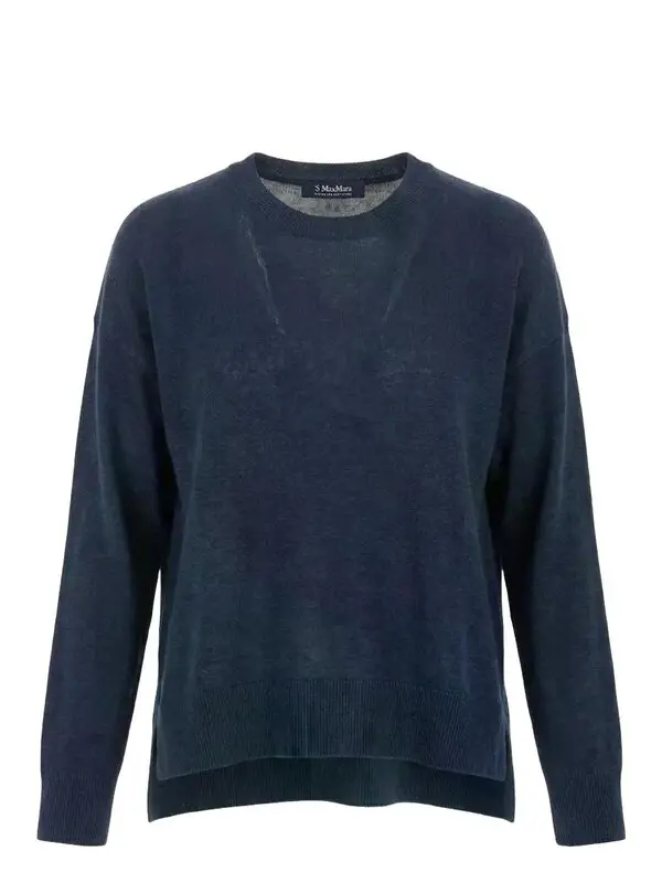 Max Mara Fine-knit Stepped-hem Sweater - Blue
