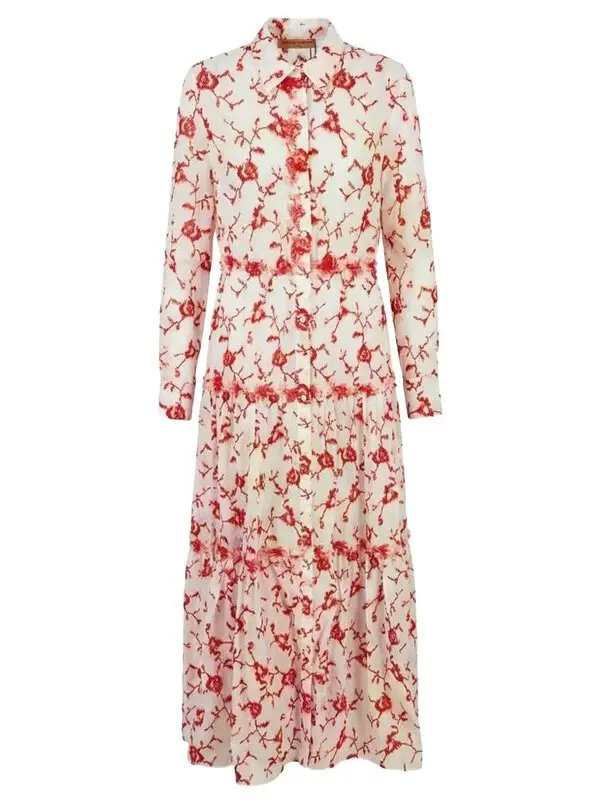 Ermanno Scervino Floral-embroidered Tiered Dress - White