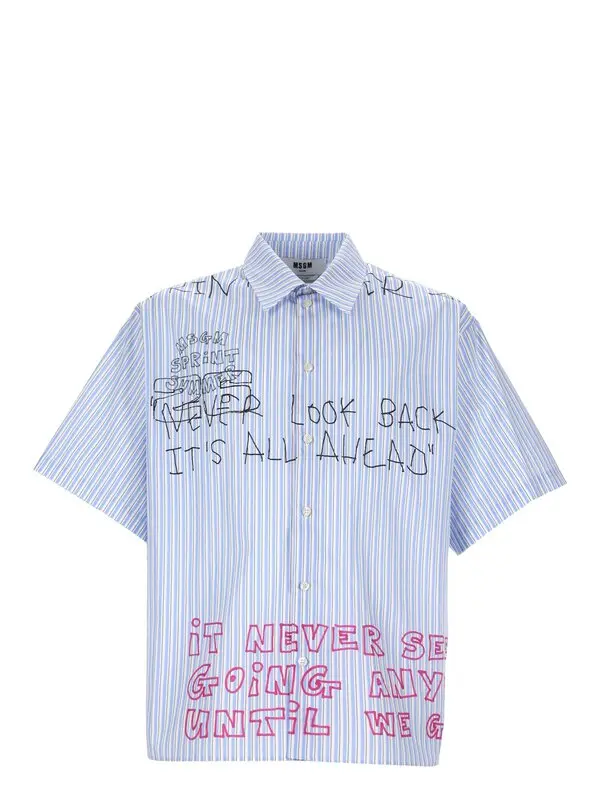 MSGM Printed Shirt - Azure
