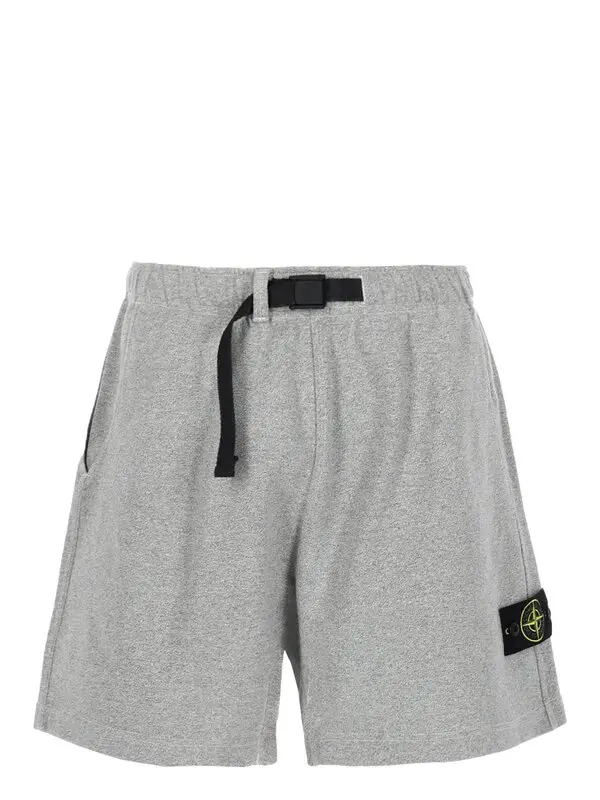 Stone Island Shorts With Logo Patch - Grey