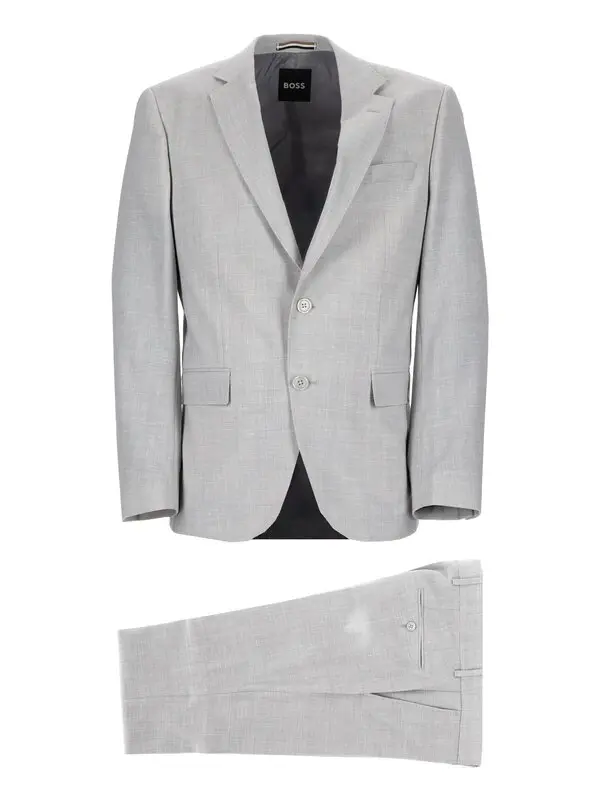 BOSS Two-piece Suit With Micro Pattern - Grey