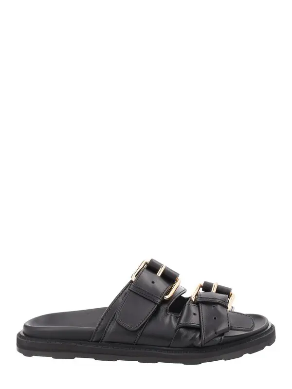 Moschino Sandals With Buckled Straps - Black