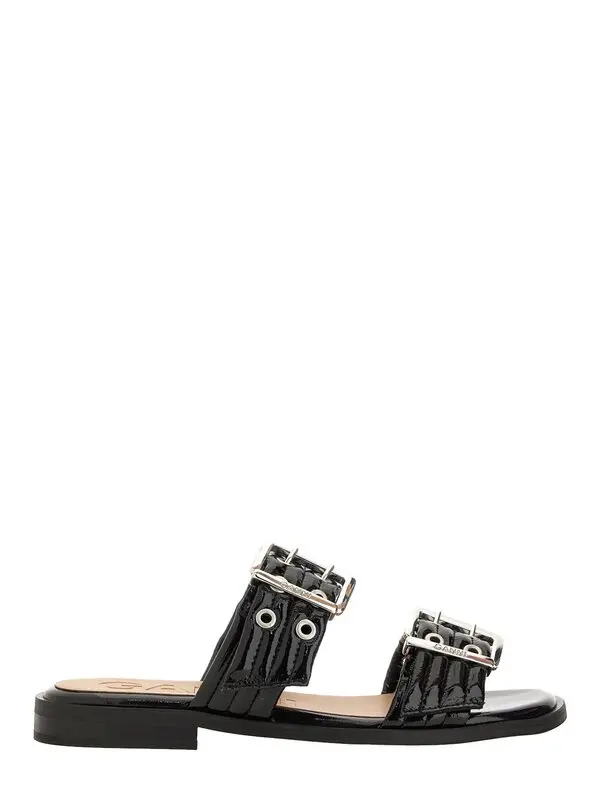 GANNI Buckled Sandals - Black