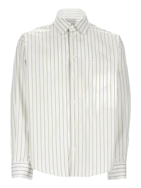 Ami Striped Cotton Shirt - White