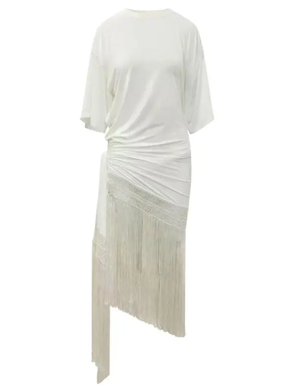 Andamane Fringe-trimmed Dress - Neutrals