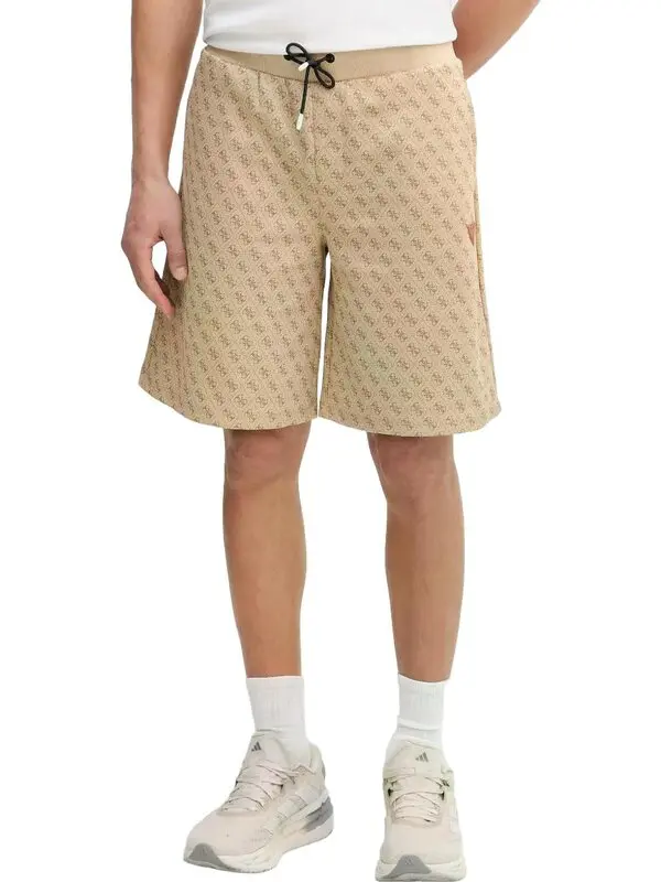 Guess Monogram Drawstring Shorts - Neutrals