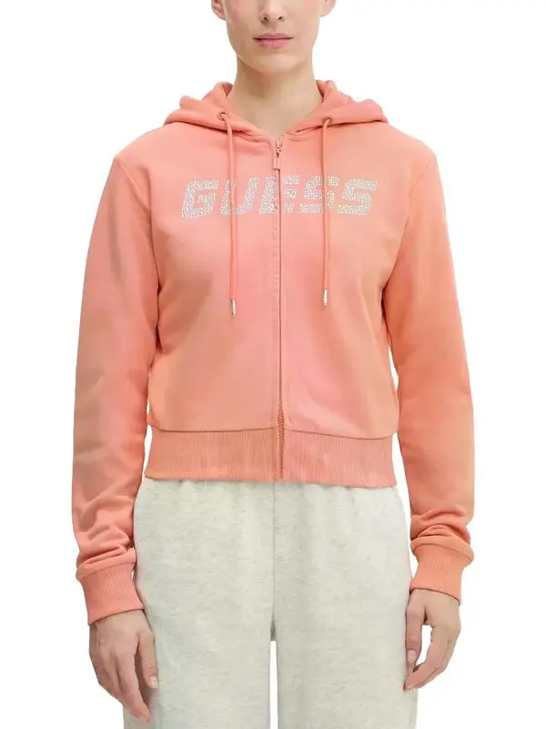 Guess Logo-embellished Hoodie - Orange