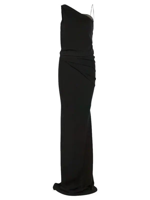AARON ESH Asymmetric Draped Dress - Black