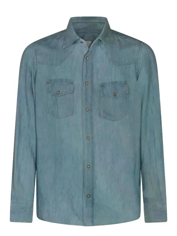 Eleventy Western-style Shirt - Blue
