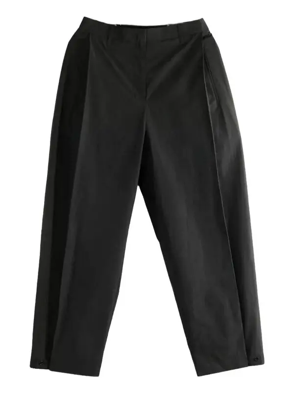 AMOMENTO Pleated Button-cuff Trousers - Black