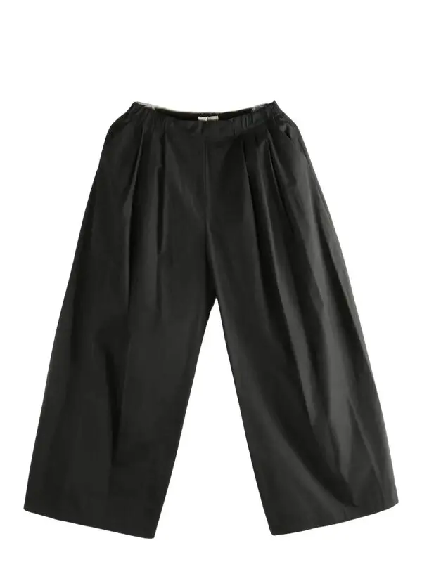 AMOMENTO Pleated Wide-leg Trousers - Black