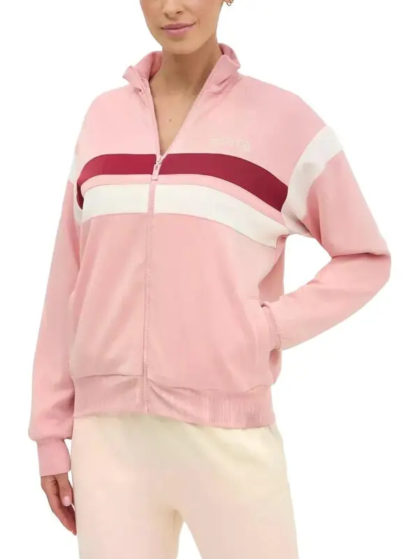 Guess Striped Zip Sweater - Pink