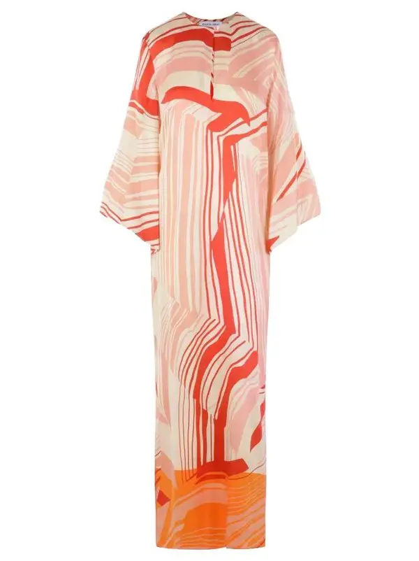 Raquel Diniz Abstract-print Silk Maxi Dress - Neutrals