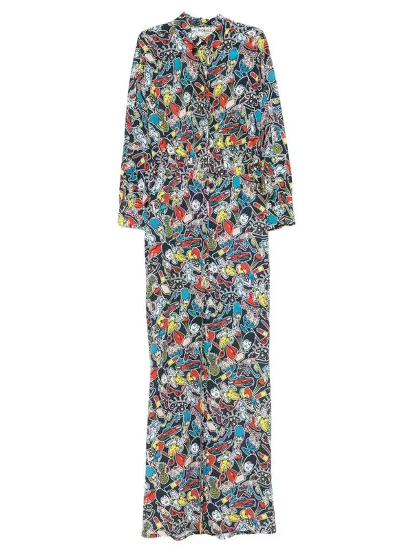 Fiorucci Graphic-print Maxi Dress - Black
