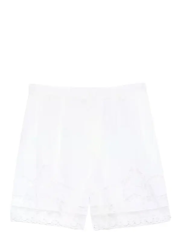Ermanno Scervino Lace-trim Embroidered Cotton Shorts - White