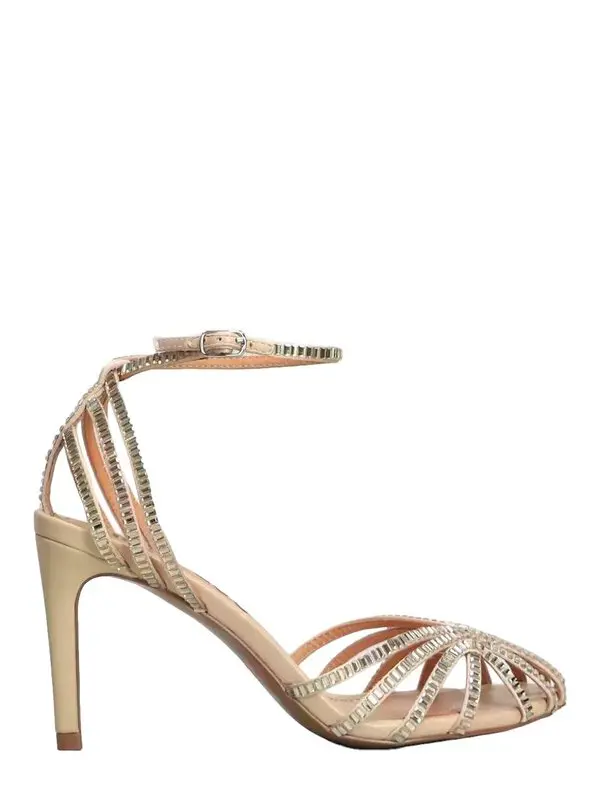 BIBI LOU Serabi Crystal-embellished Cage Sandals - Neutrals