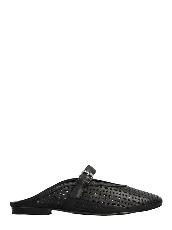 BIBI LOU Maia Perforated Buckle-strap Mules - Black