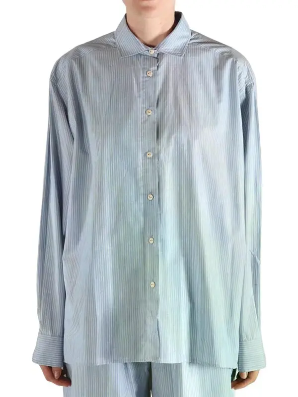BASERANGE Striped Long-sleeve Shirt - Blue