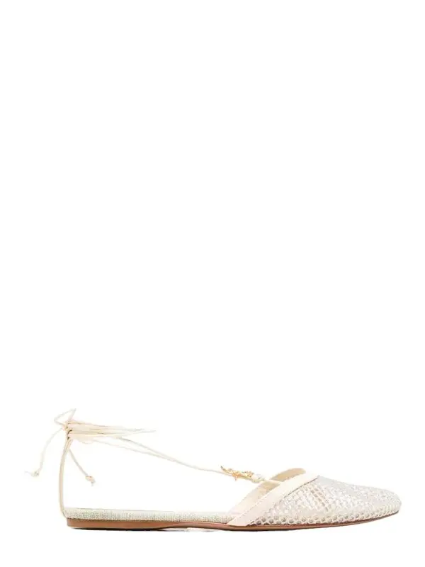 Farm Rio Lace-up Sandals With Starfish Detail - Neutrals