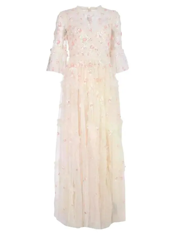 NEEDLE & THREAD Sequin-embellished Gown - Neutrals