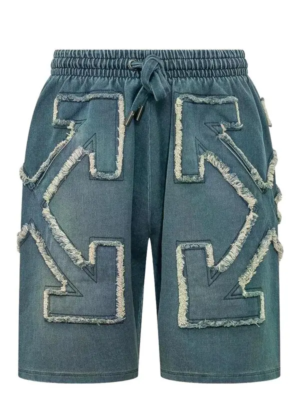 Off-White Arrows Frayed Shorts - Blue