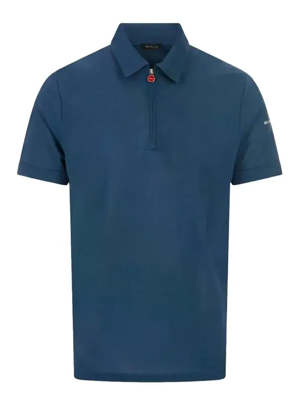 Kiton Quarter-zip Short-sleeve Polo Shirt - Blue