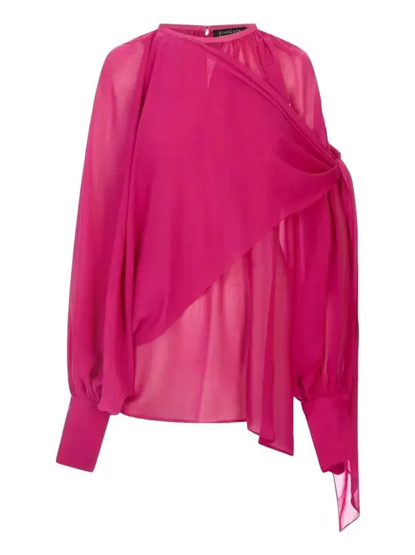 GIANLUCA CAPANNOLO Draped Knot-detail Blouse - Pink