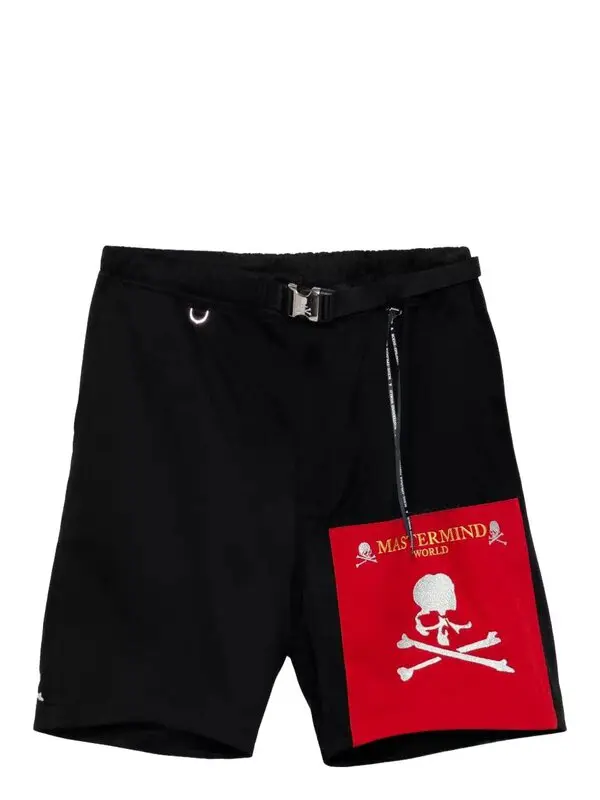 MASTERMIND WORLD Skull-embroidered Shorts - Black