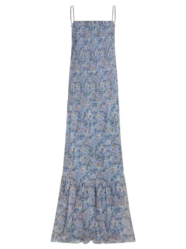 Veronica Beard Clem Smocked Dress - Blue