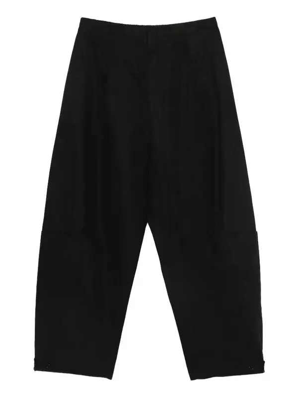 AMOMENTO Pleated Cargo Trousers - Black