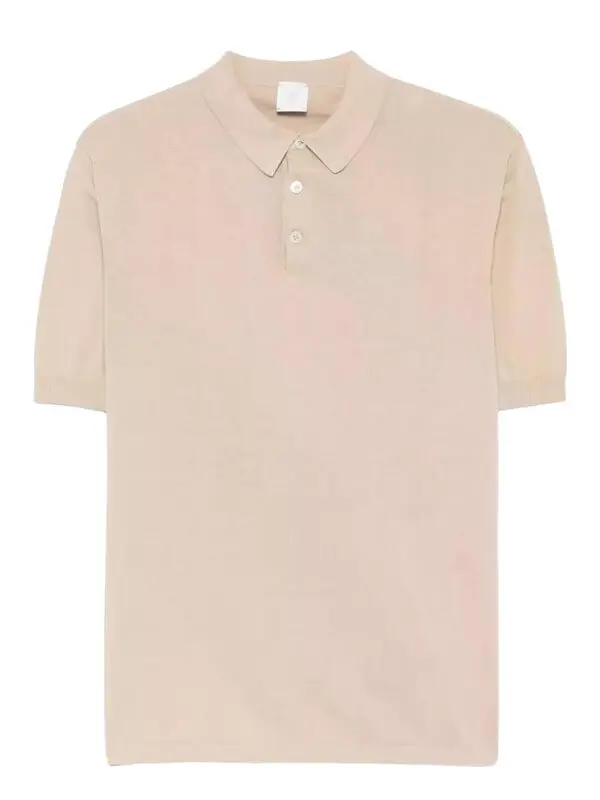 Eleventy Knitted Polo Shirt - Brown
