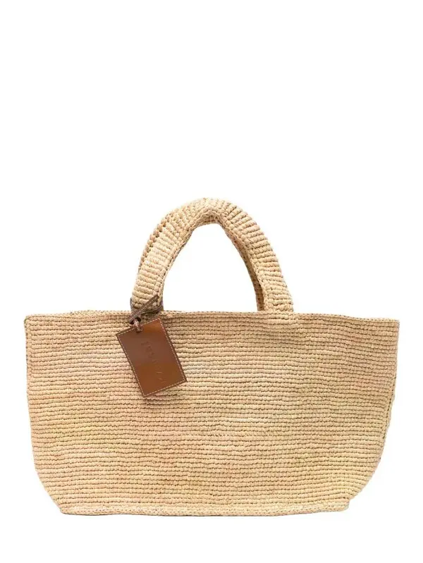 Manebí Medium Woven Raffia Tote Bag - Neutrals