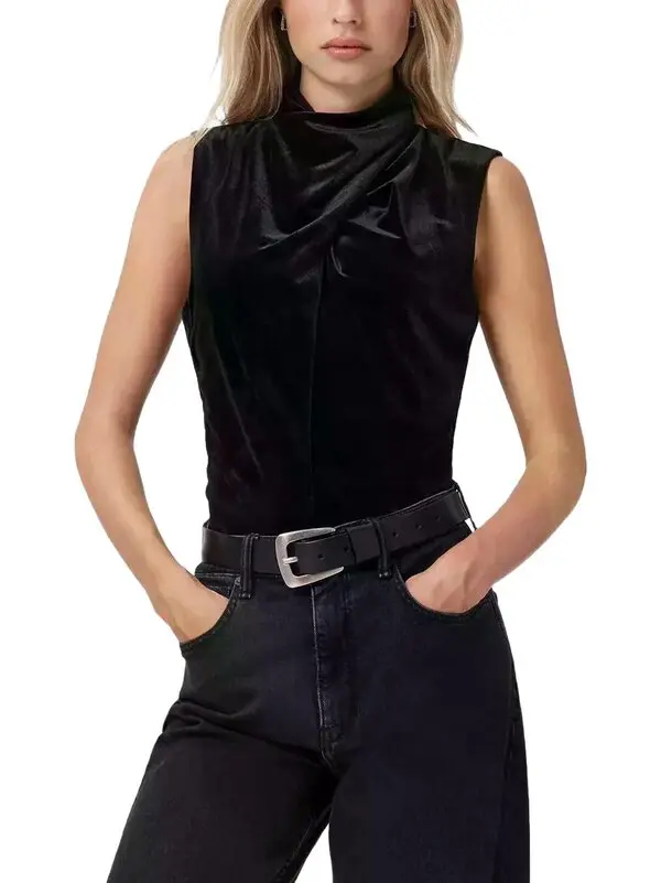 ALLSAINTS Tia Draped-neck Blouse - Black