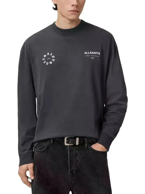 ALLSAINTS Kindred Logo-print Long-sleeve T-shirt - Black