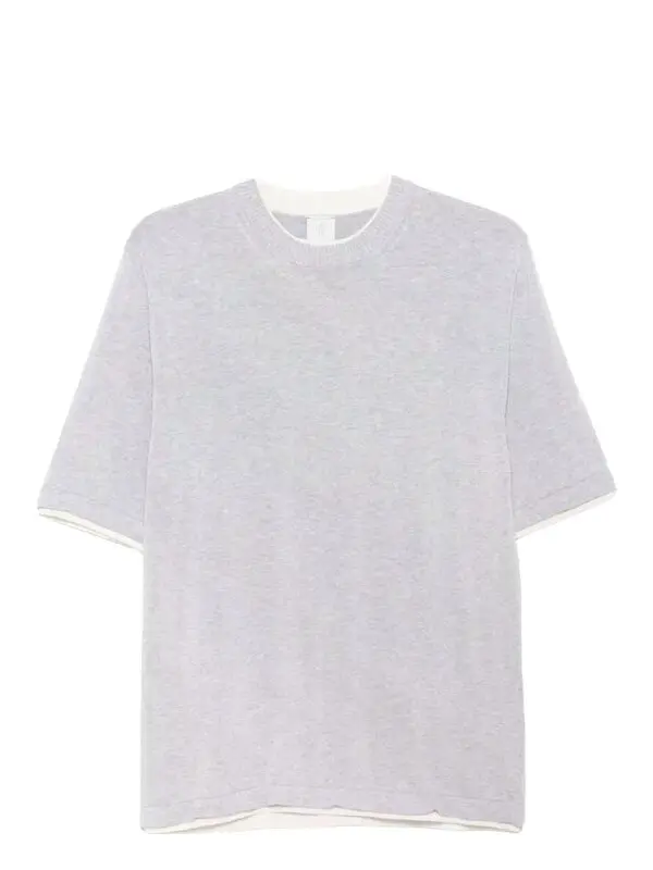 Eleventy Layered-detail T-shirt - Grey