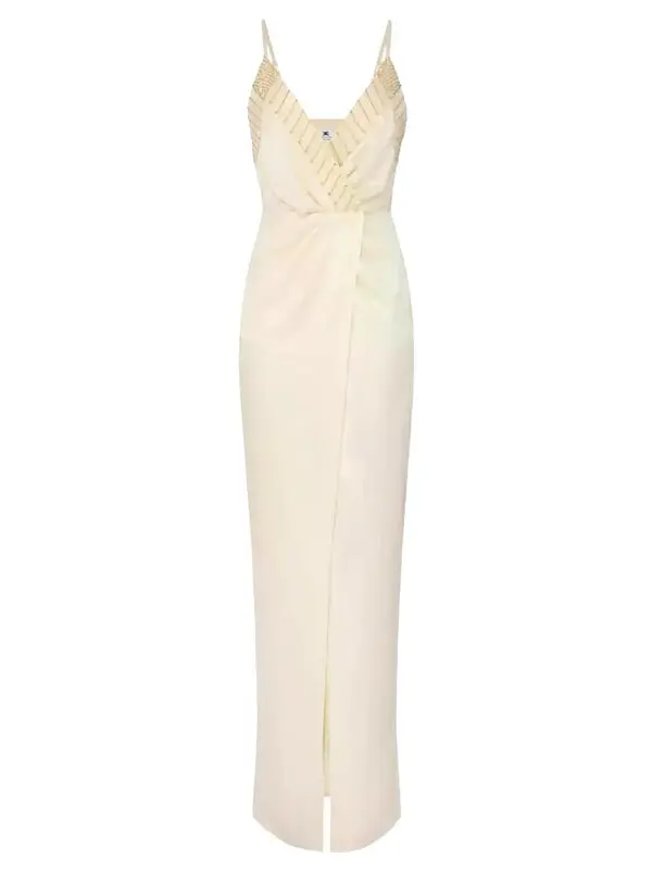 Elisabetta Franchi Bead-embellished Maxi Dress - Neutrals