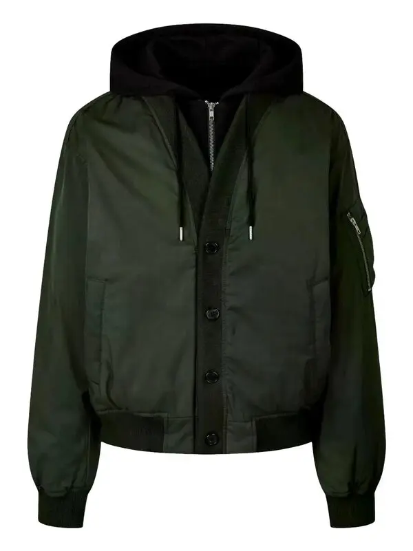 STUDIO TOMBOY Hooded Down Bomber Jacket - Green