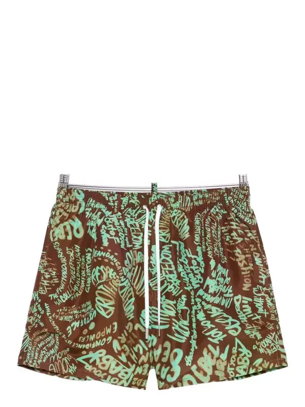 Dsquared2 Printed Swim Shorts - Brown