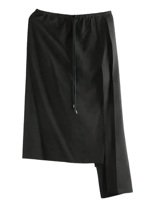 Yohji Yamamoto Asymmetric Drawstring Skirt - Black