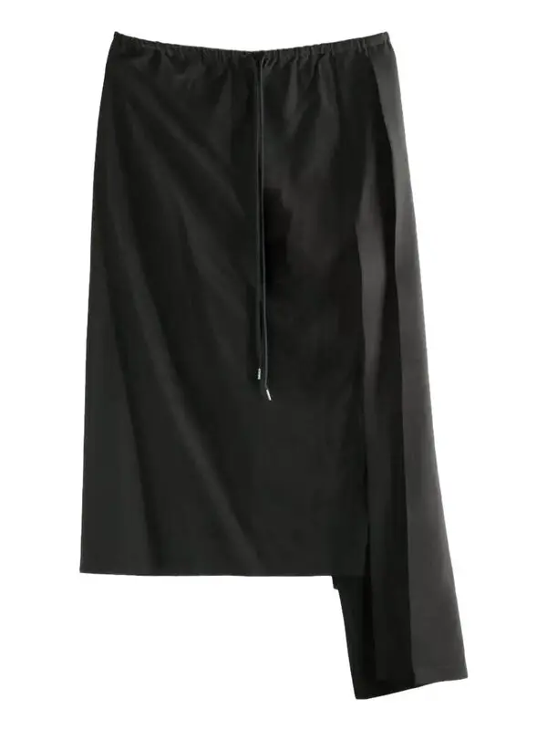 Yohji Yamamoto Asymmetric Drawstring Skirt - Black