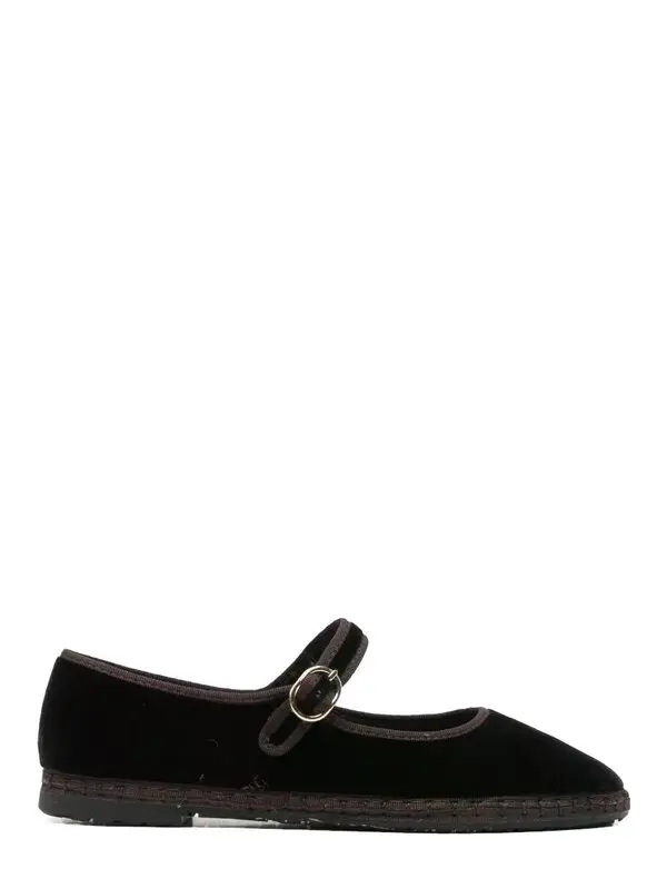 FLABELUS Sethe Velvet Ballet Flats - Black