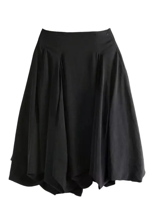Yohji Yamamoto Asymmetric Draped Skirt - Black