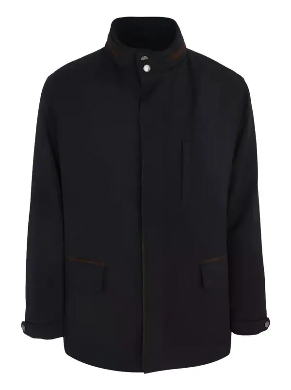 Luciano Barbera Techno High-neck Coat - Blue