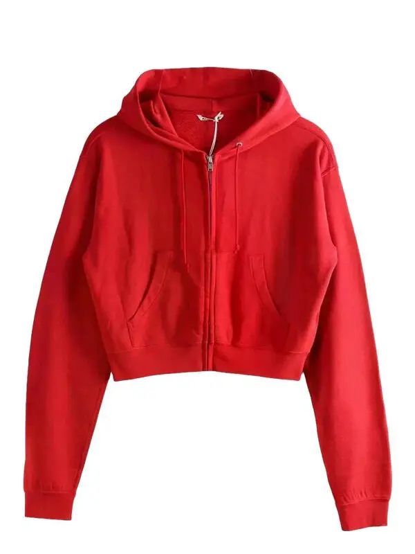Auralee Zip-up Cropped Jacket - Red