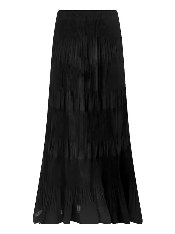 MEIMEIJ Plissé Tiered Skirt - Black
