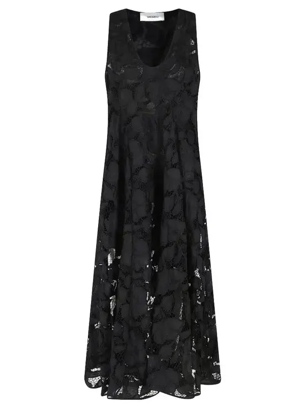 MEIMEIJ Floral-lace A-line Dress - Black