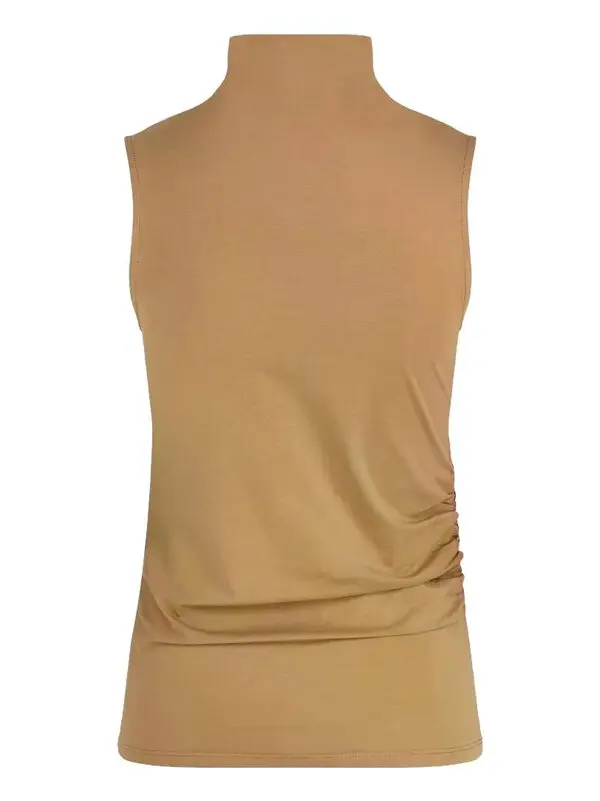 Karl Lagerfeld Ruched Mock-neck Tank Top - Neutrals