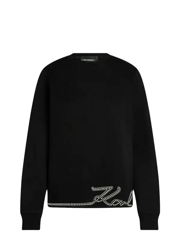 Karl Lagerfeld Signature-hem Sweatshirt - Black